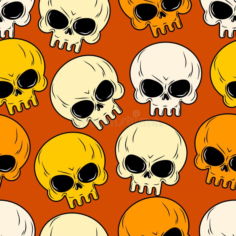 Skull Seamless Pattern. Texture of Head Skeleton Stock Vector ...