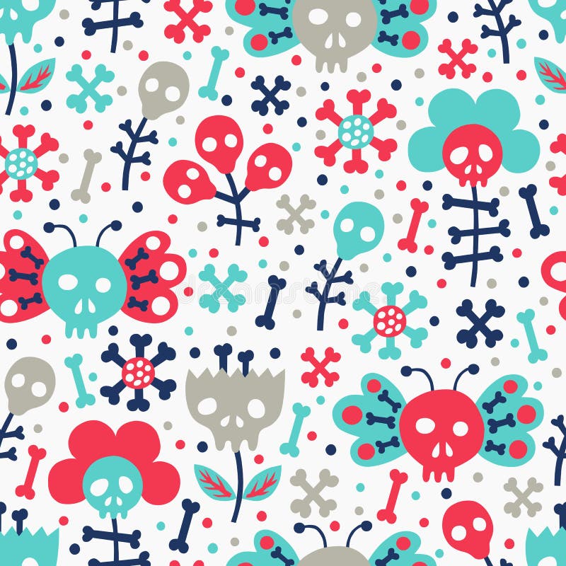 Skull seamless pattern stock vector. Illustration of dead - 33117472