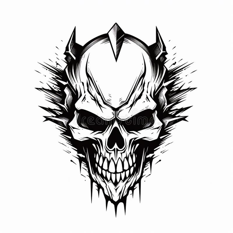 Skull with Shadow stock illustration. Illustration of collection ...