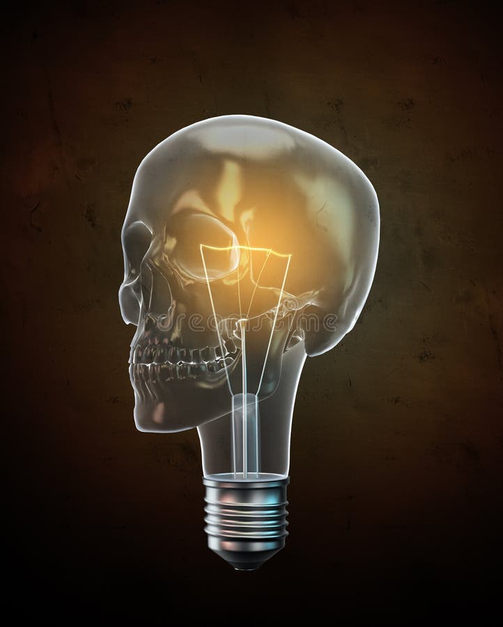 Skull shaped bulb stock photo. Image of concept, death - 22488576