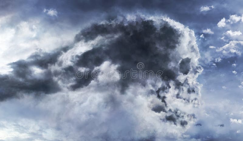 Skull shaped cloud stock illustration. Illustration of ominous - 243247407