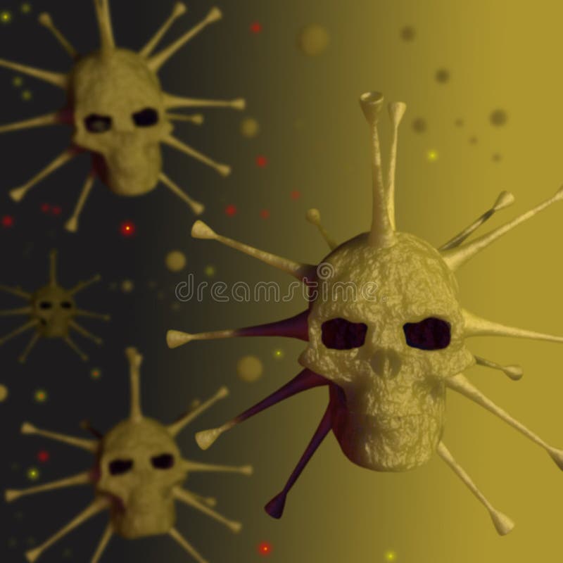 Skull-shaped coronavirus stock illustration. Illustration of skull ...