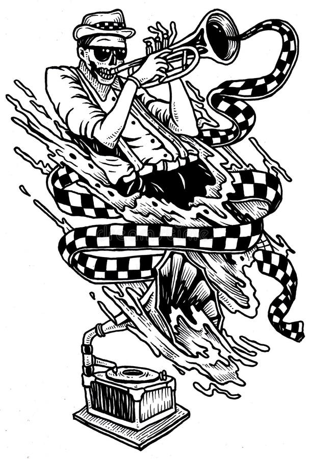 Skull of SKA stock vector. Illustration of vector, skull - 87628258