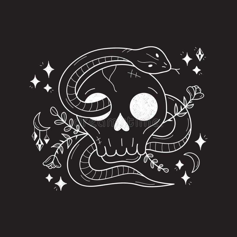 Magical Snake Goddess In Green Stock Illustration - Illustration of ...