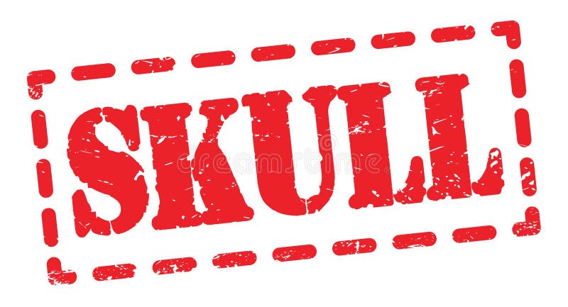 SKULL Text Written on Red Stamp Sign Stock Illustration - Illustration ...