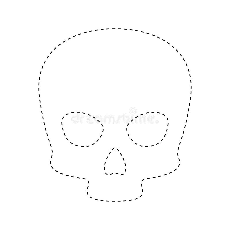 Skull Tracing Worksheet for Kids Stock Vector - Illustration of human ...