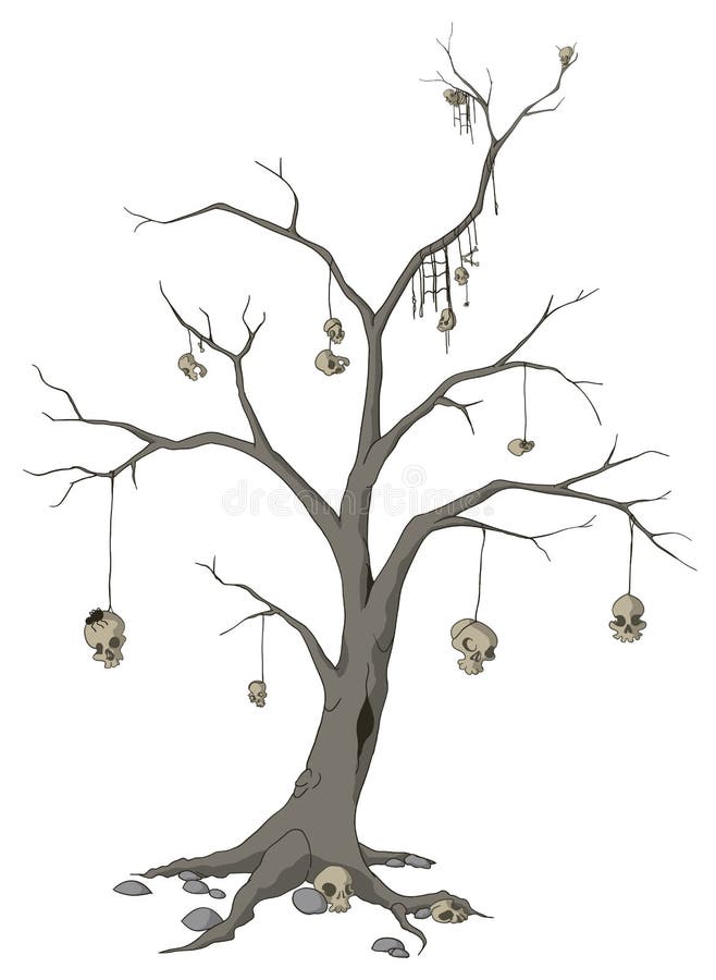 Skull Tree stock vector. Illustration of cutout, death - 43336167