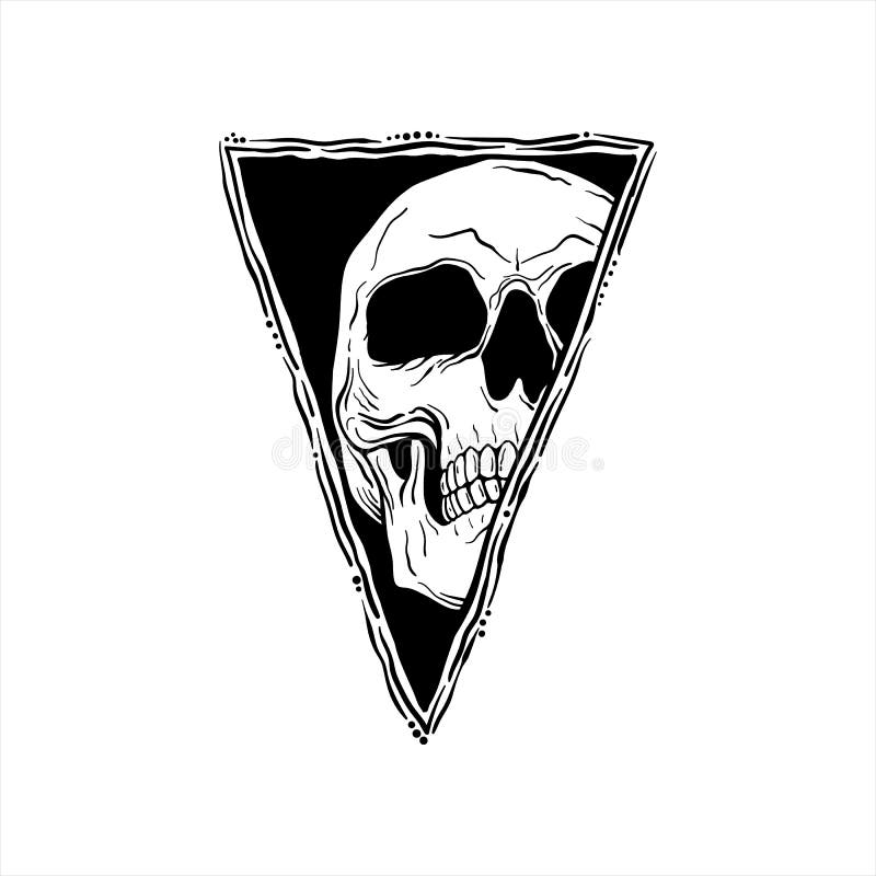 Skull Triangle with Hand Drawing Style Free Vector Stock Vector ...