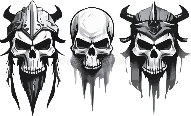 Skull Vector Art Collection: Intricate and Mysterious Designs Stock ...