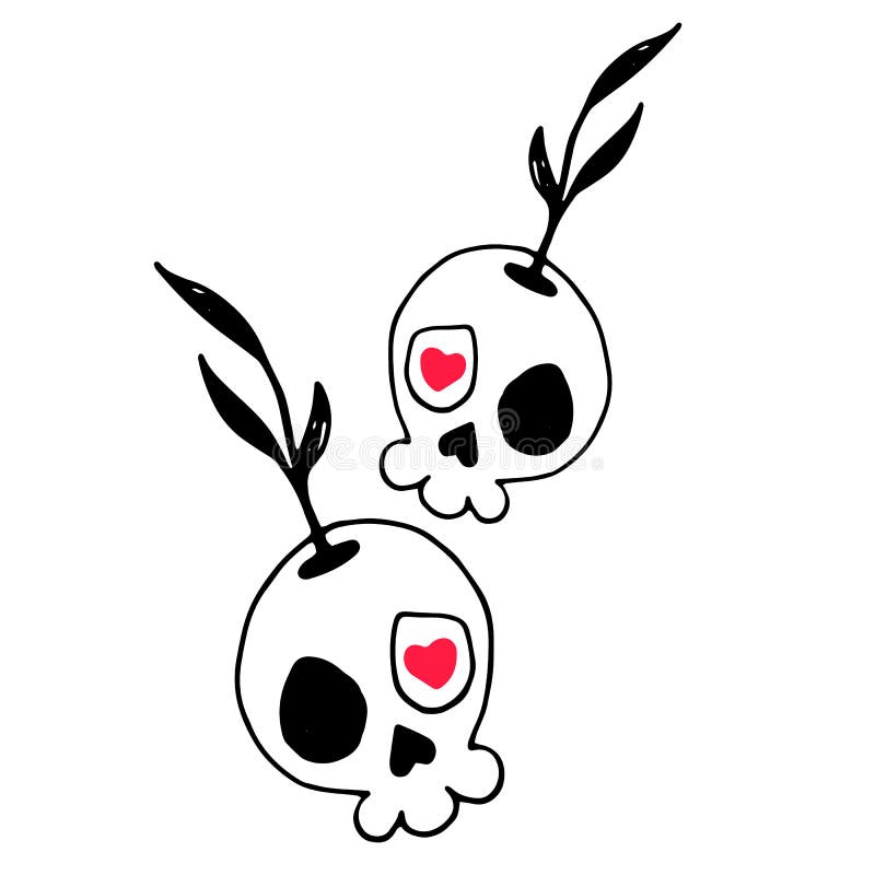 Vector Dead Skeleton Halloween Illustration Cartoon Skull Stock ...