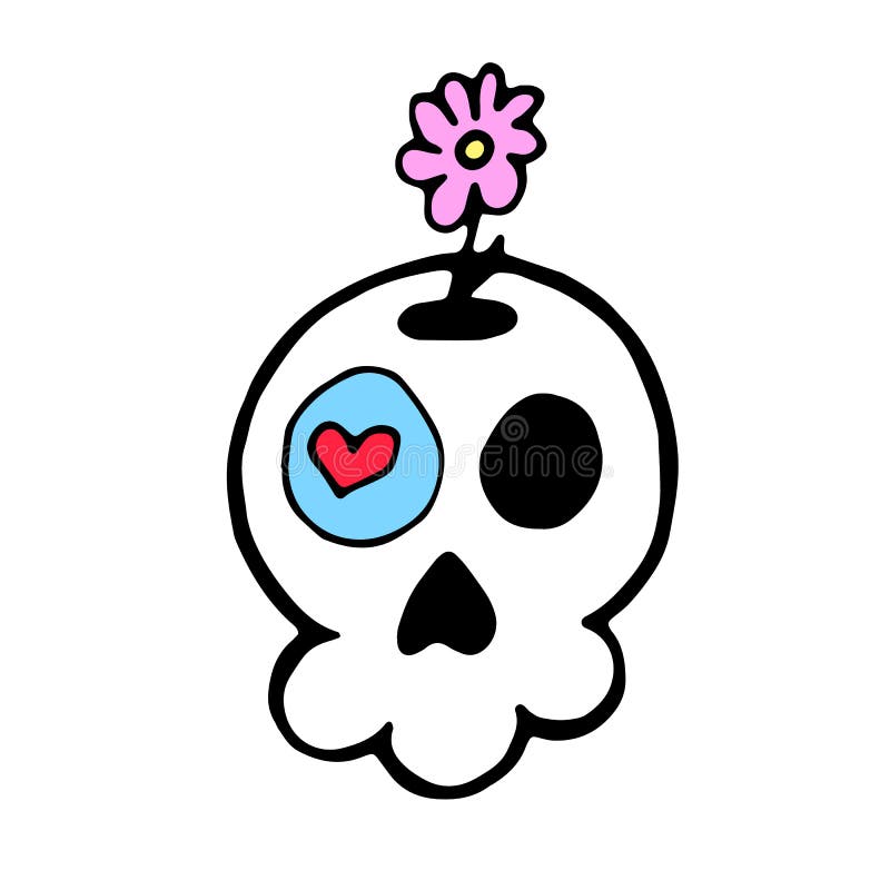 Skull Vector Dead Skeleton Halloween Illustration Cartoon Stock Vector ...