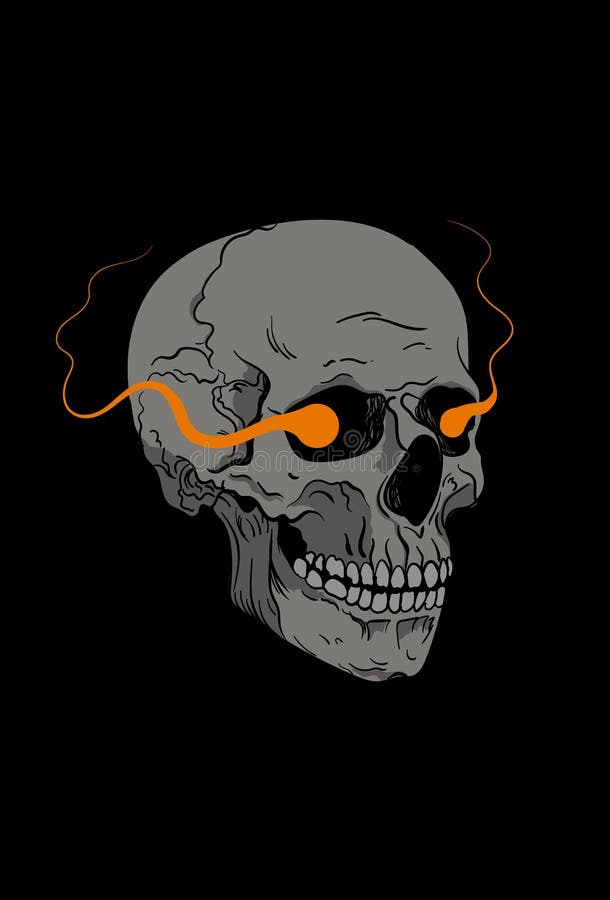 Skull Vector Illustration Hand Drawing Stock Vector - Illustration of ...