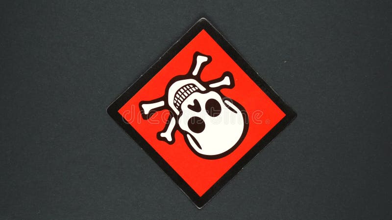 SKULL warning sign stock footage. Video of risk, notice - 176202932