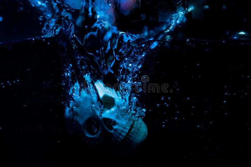 Skull in water stock image. Image of abstract, bone, danger - 54021937