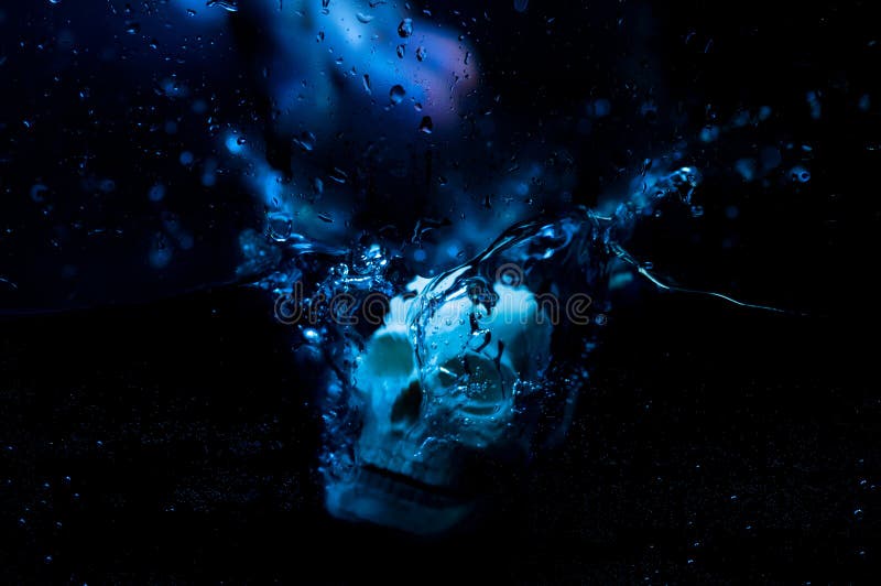 Skull in water stock image. Image of dark, background - 54022345