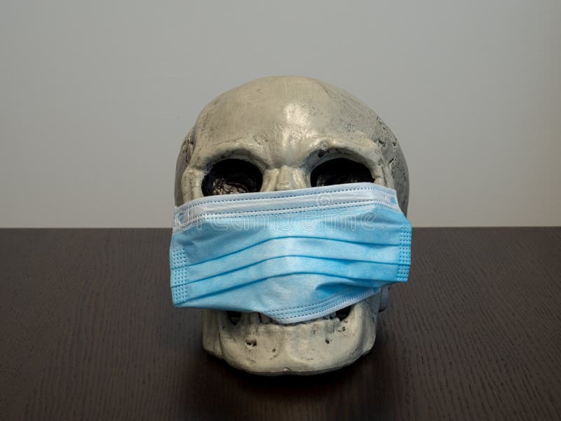 Skull Wearing a Covid 19 Coronavirus Mask Stock Image - Image of makeup ...