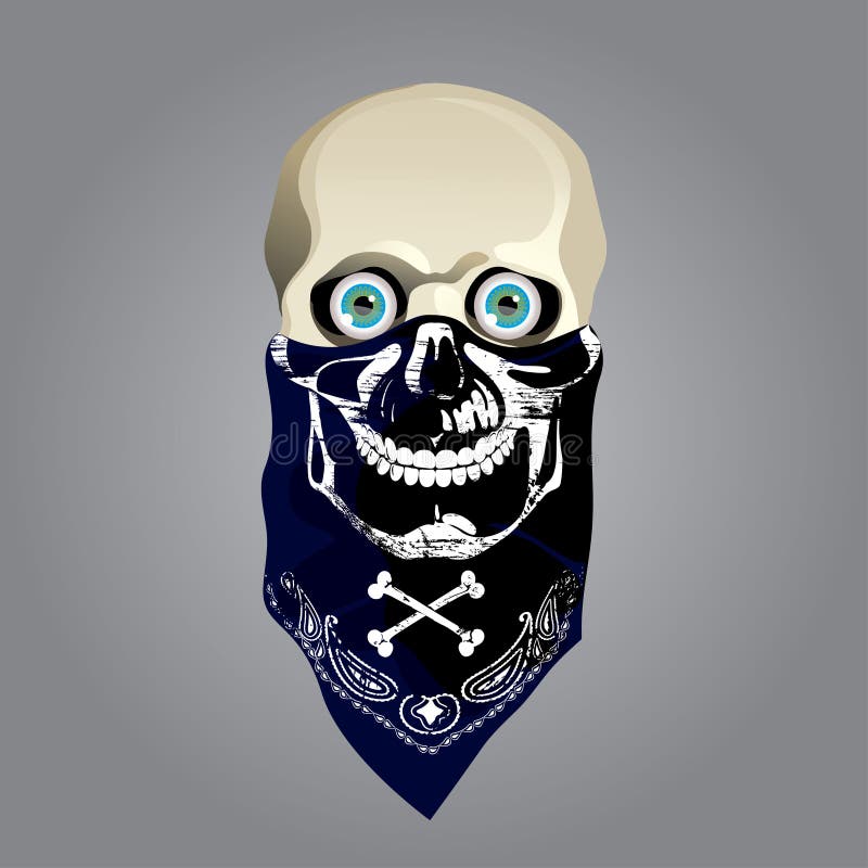 Skull Wearing a Do-rag with a Picture of Her Skull Stock Vector ...