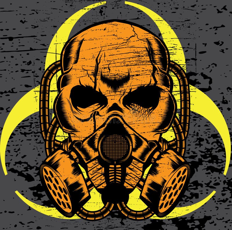 Skull Wearing a Gas Mask. Vector Stock Vector - Illustration of print ...