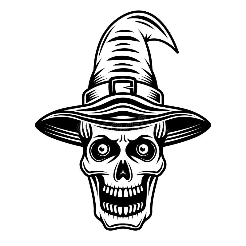 Art Skull Witch Halloween Day. Stock Illustration - Illustration of ...