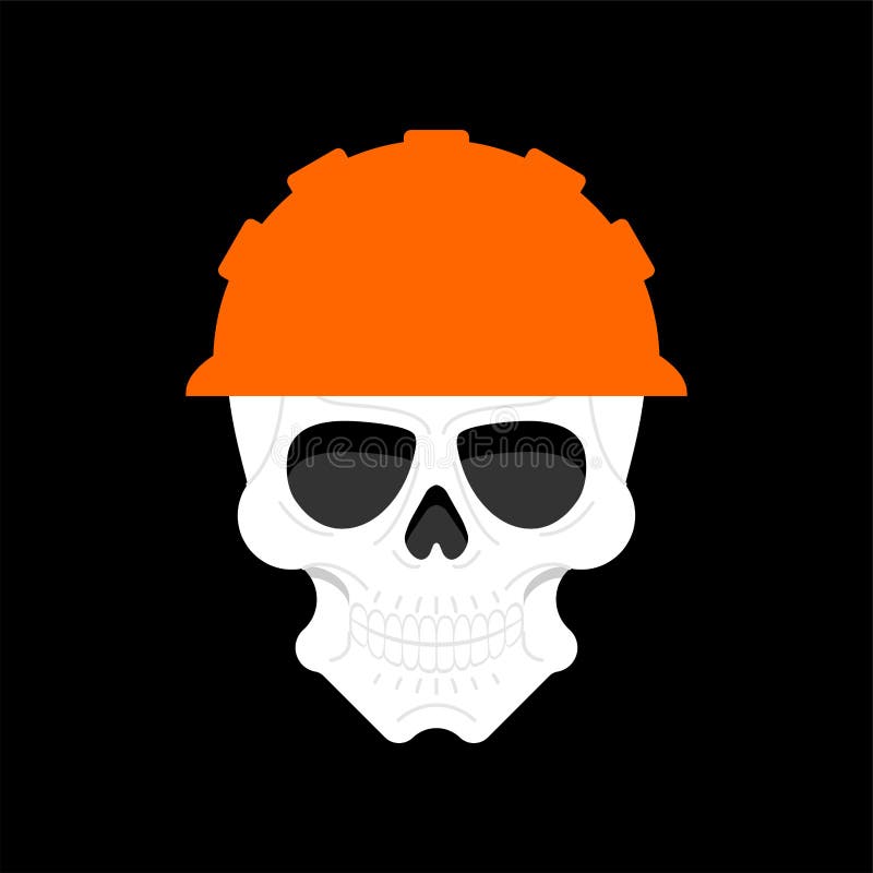 Skull in Work Helmet. Worker Head Skeleton Stock Vector - Illustration ...