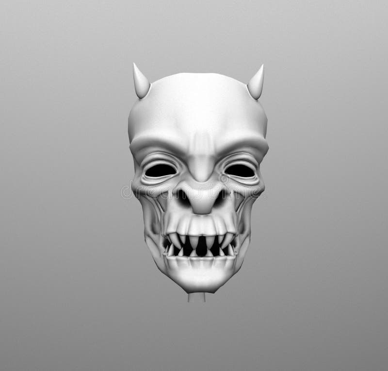 Demon skulls illustration stock vector. Illustration of halloween - 3434874