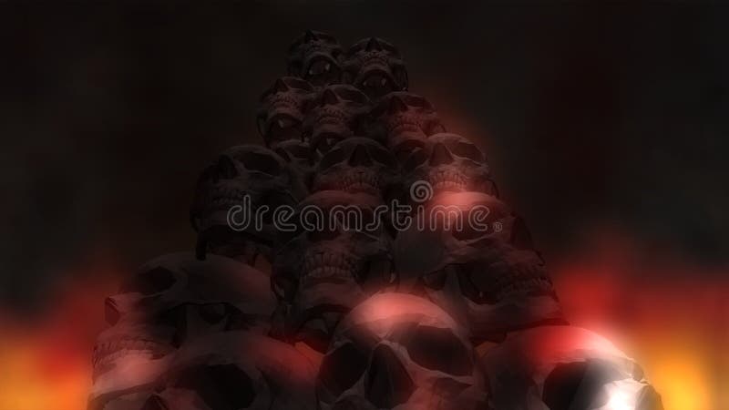 Pile of Skulls. Apocalypse and Hell Concept. Realistic Cinematic 4k ...