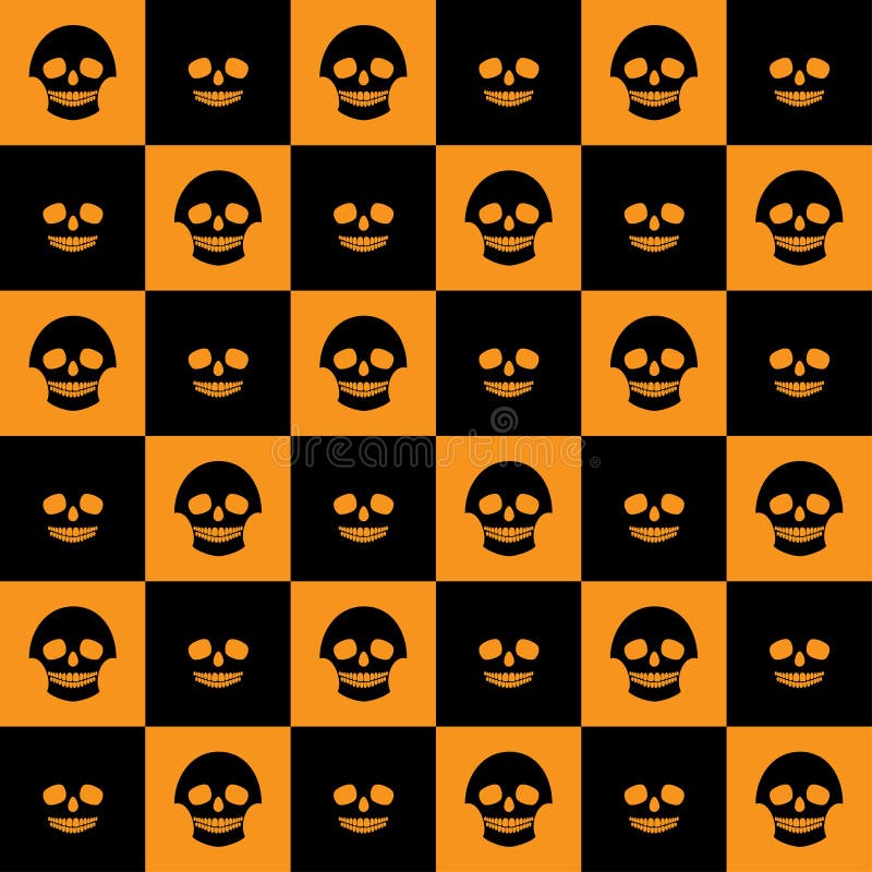 Skulls chess pattern flat stock vector. Illustration of scary - 78232658