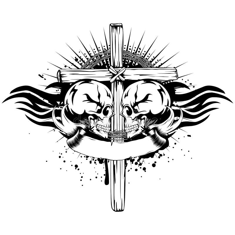 Tribal Cross With Tribal Wings