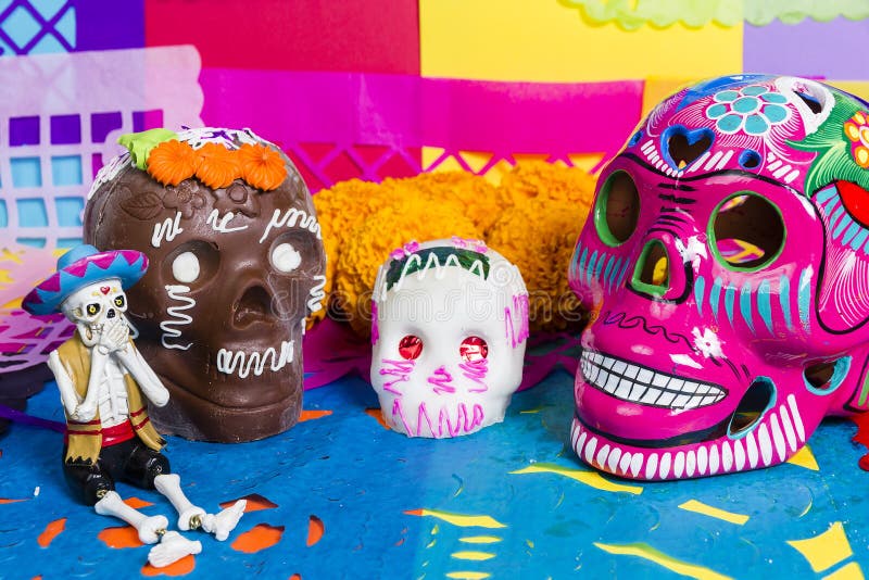 Skulls Day of the Dead Celebration Stock Image - Image of hispanic ...