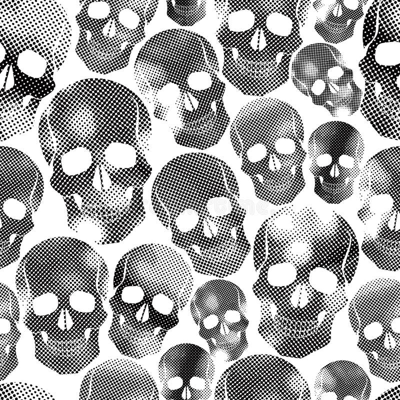 Black Skulls Seamless Pattern. Stock Vector - Illustration of scalable ... Black Skulls Seamless Pattern. Stock Vector - Illustration of scalable ...