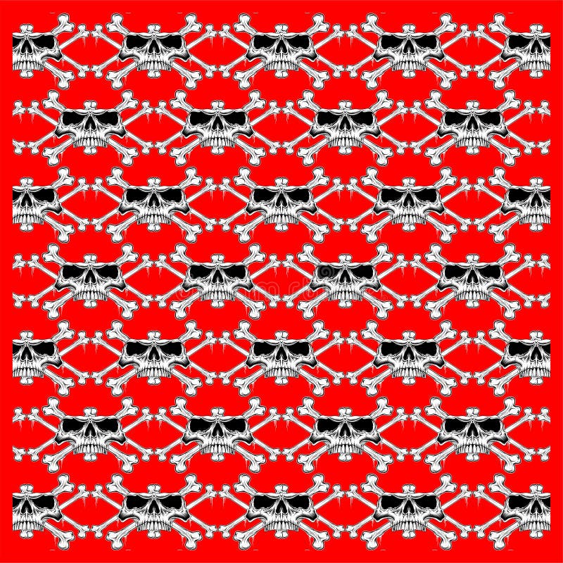Skulls Red Seamless Pattern - Vector Stock Vector - Illustration of ...