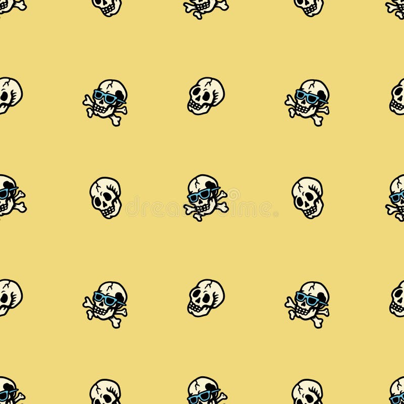 SKULLS SEAMLESS PATTERN COLOR Stock Vector - Illustration of graphic ...
