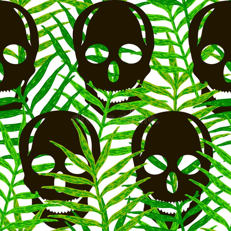 Skulls seamless pattern stock vector. Illustration of abstract - 90342444