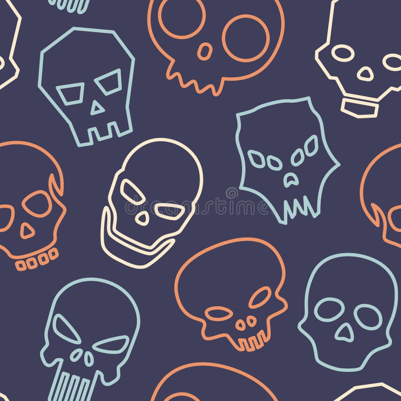 Skulls seamless pattern stock vector. Illustration of element - 52401771