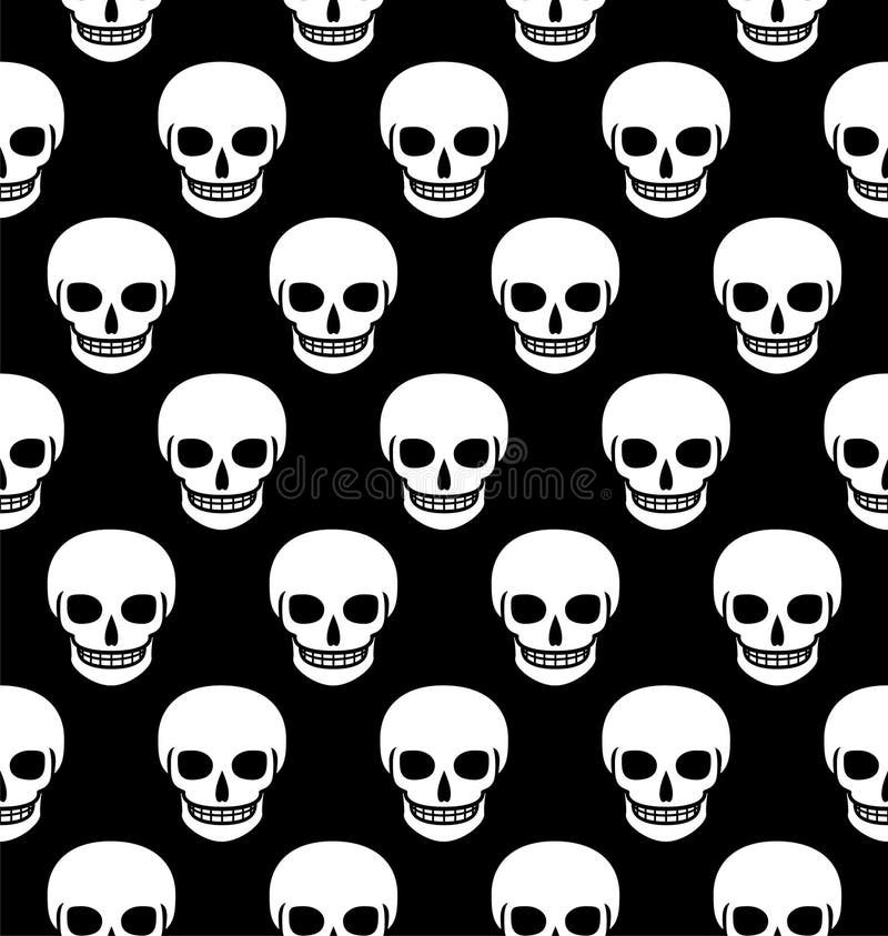 Skulls Seamless Pattern. Vector Illustration Flat Design. Stock Vector ...
