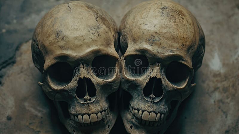 Skulls side by side stock image. Image of skeleton, horror - 374807265