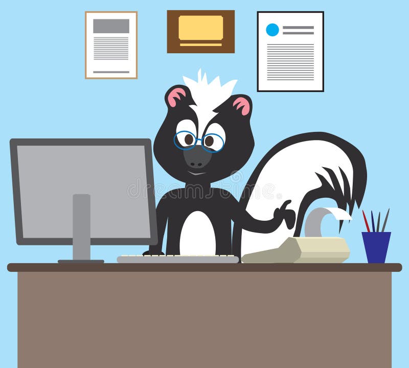 Skunk Accountant stock vector. Illustration of vector - 329683549