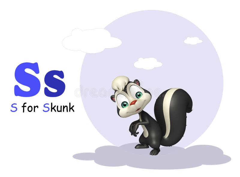 Skunk with alphabet stock illustration. Illustration of language - 70057891