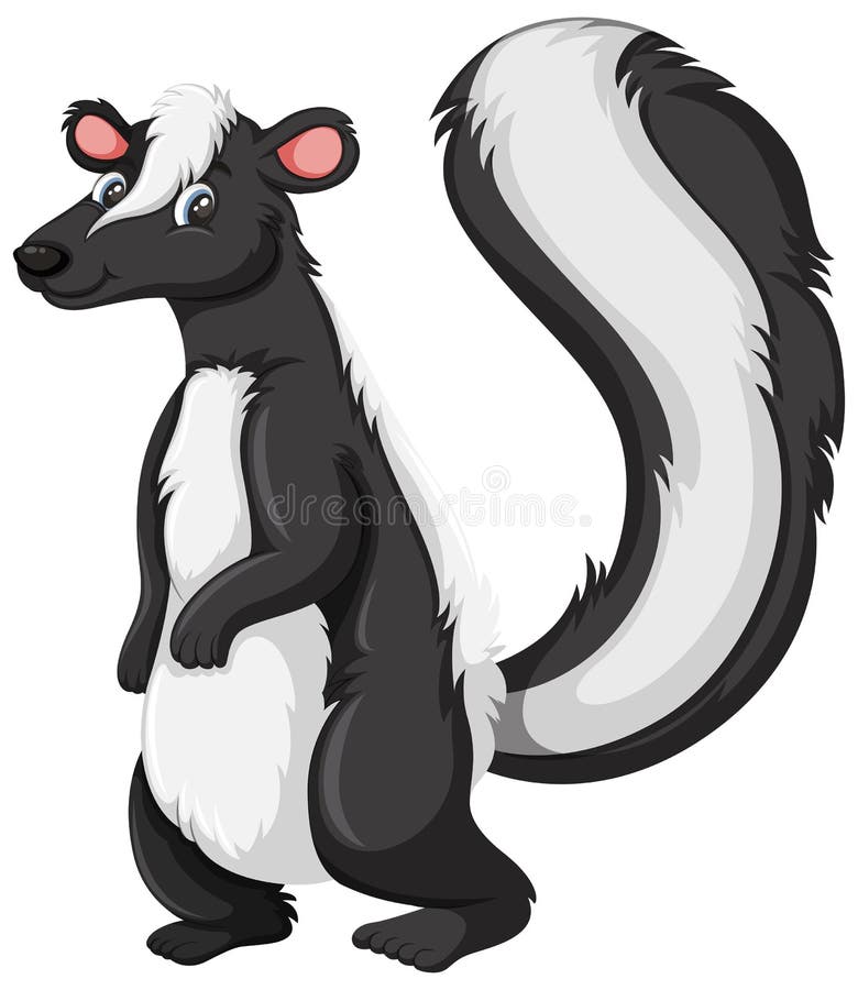 A Skunk Character on White Background Stock Vector - Illustration of ...