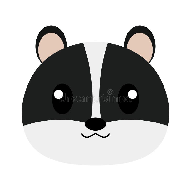 Skunk cartoon head stock vector. Illustration of domestic - 108756537