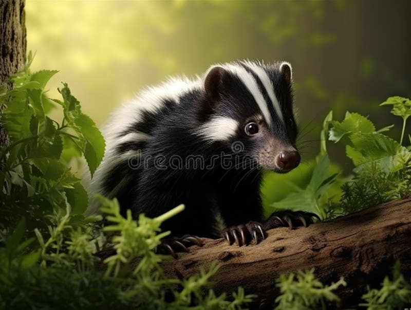 Ai Generated Illustration Wildlife Concept of Skunk Stock Illustration ...