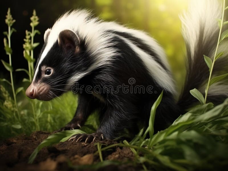 Ai Generated Illustration Wildlife Concept of Skunk Stock Illustration ...