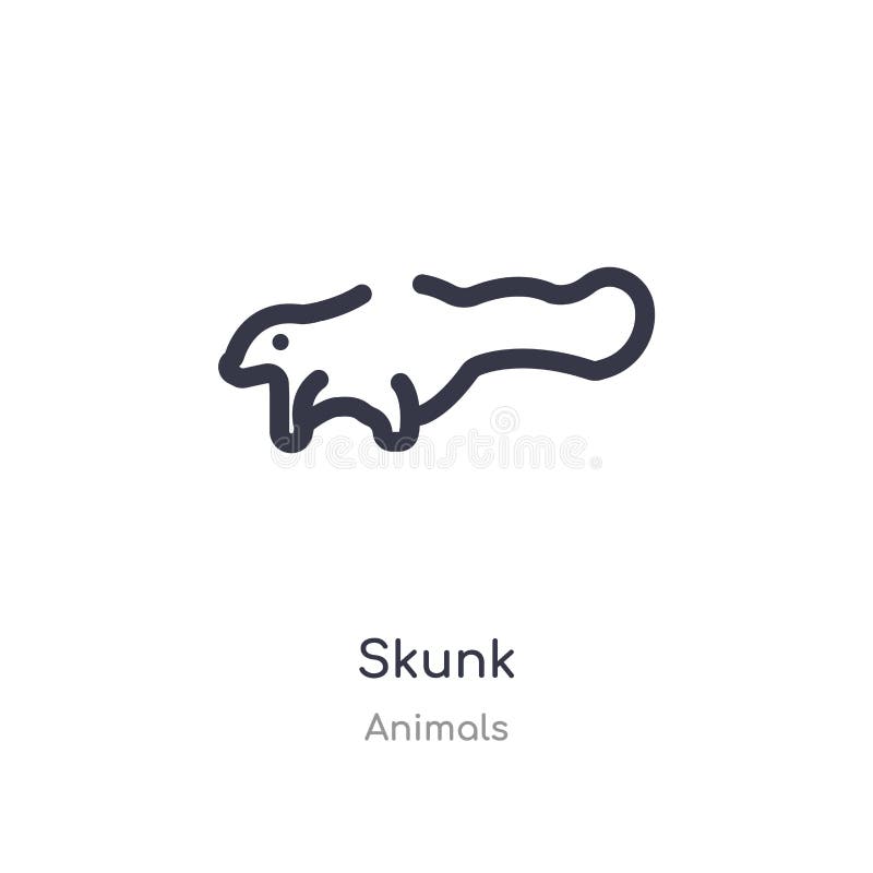 Skunk Outline Icon. Isolated Line Vector Illustration from Animals ...
