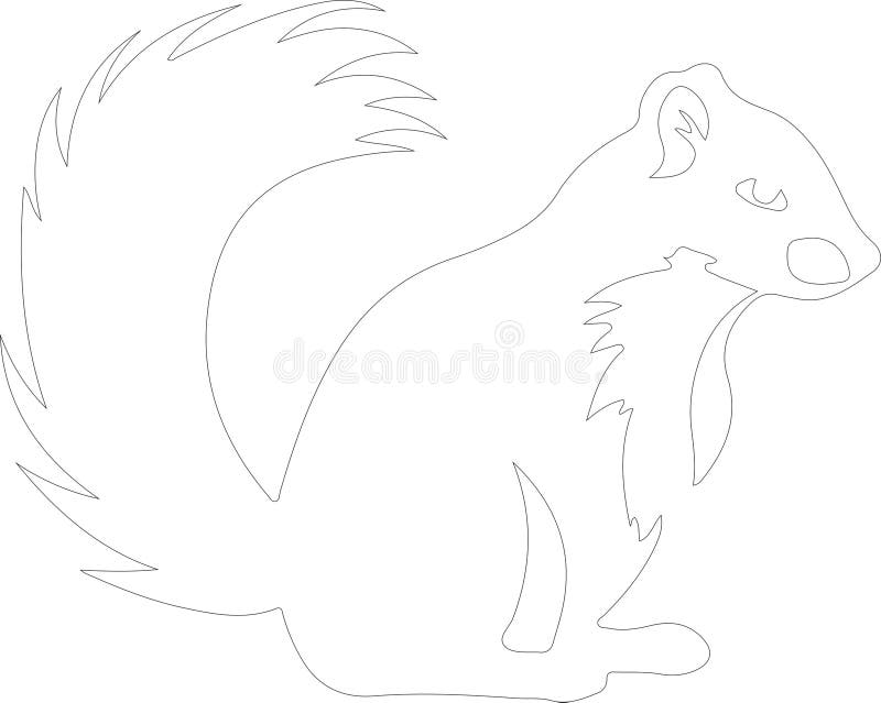 Skunk Outline Silhouette Generative Ai Stock Vector - Illustration of ...