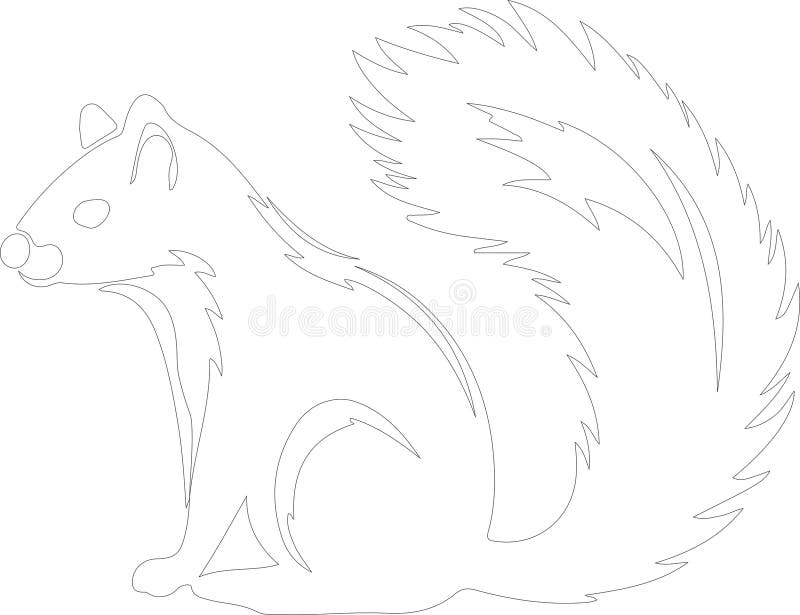 Skunk Outline Silhouette Generative Ai Stock Vector - Illustration of ...