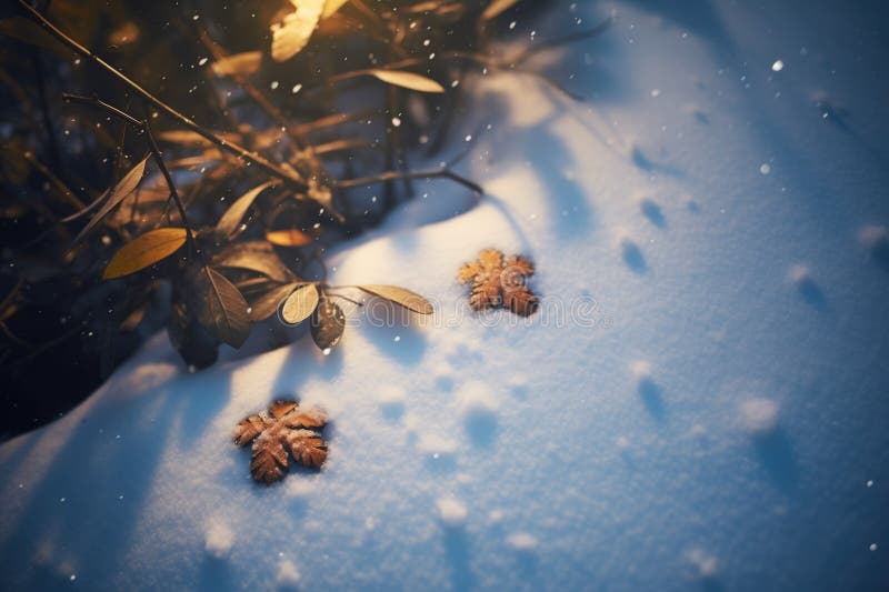 Skunk Paw Prints in Fresh Snow at Night Stock Illustration ...