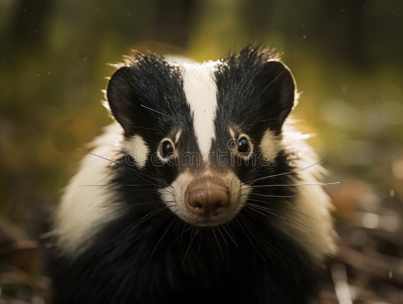Skunk Portrait Created with Generative AI Technology Stock Illustration - Illustration of funny ...