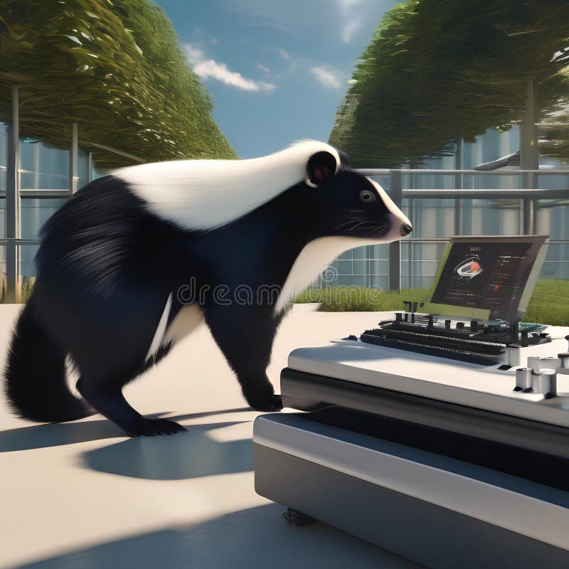A Skunk Programming a Robot Companion Using a Coding Platform Designed for Animals3 Stock ...