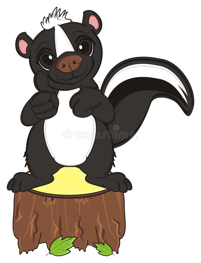 Skunk on the Stump Show Gesture Stock Illustration - Illustration of ...