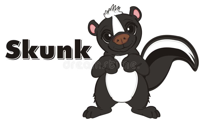 Skunk with word stock illustration. Illustration of stink - 86142883